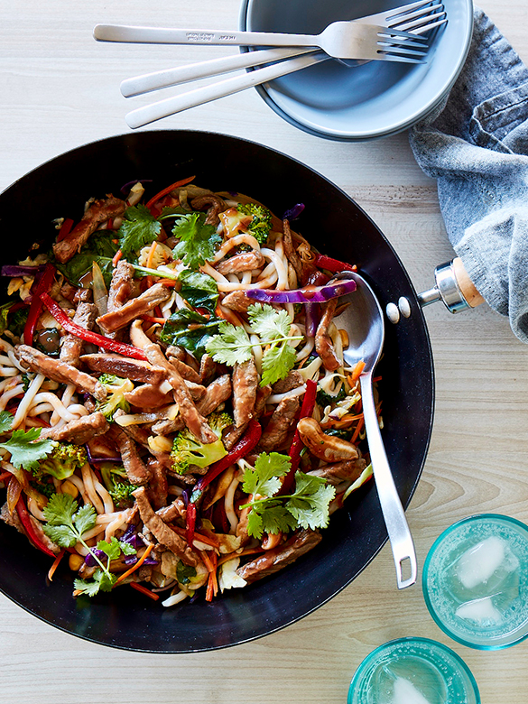Wok Tossed Hoisin Veneto Veal, Asian Vegetables & Noodles